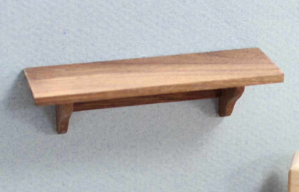 Mini Walnut Long Wall Shelf | Happy Bungalow