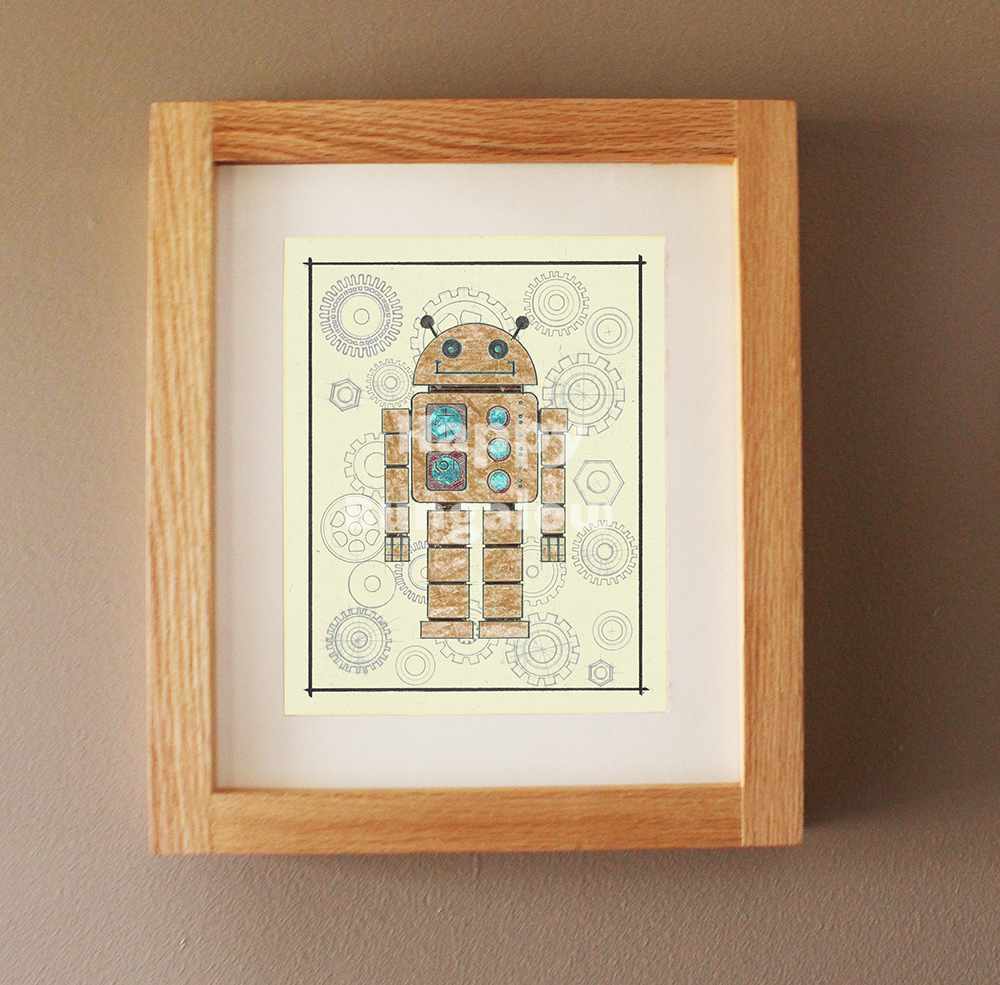 Boys Room Decor Robot Wall Art | Happy Bungalow